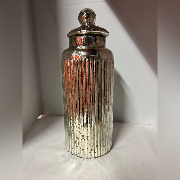 Accents | Set Of 2 Mercury Glass Canisters With Lids Each One Is 12 ...